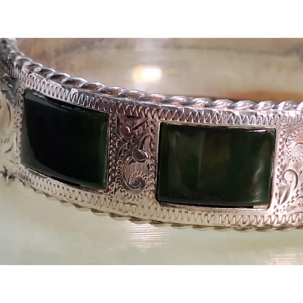 H & S | Jewelry | Rare Hs Haines Stephenson Sterling Silver Green Jade ...